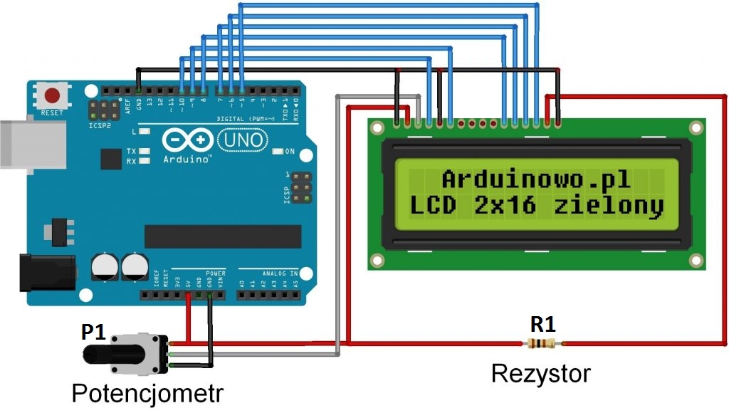 Wyświetlacz LCD HD44780 dla Arduino - Arduinowo.pl